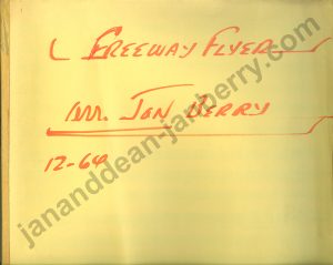 “Freeway Flyer” Original Music Score, 1964 – JAN & DEAN – Jan Berry ...