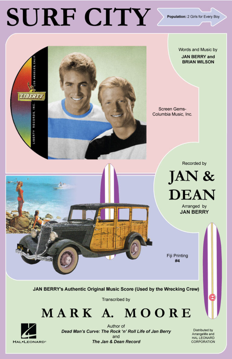 Surf City – Jan & Dean – Authentic Sheet Music – JAN & DEAN – Jan Berry ...